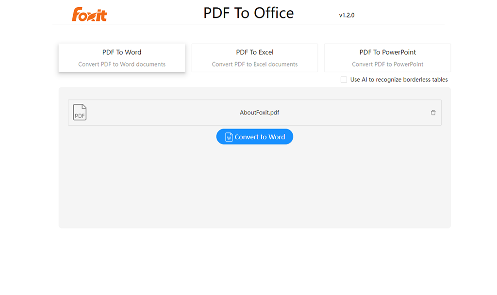 How to Convert PDF to Word, PowerPoint and Excel using Node.js - Foxit PDF SDK