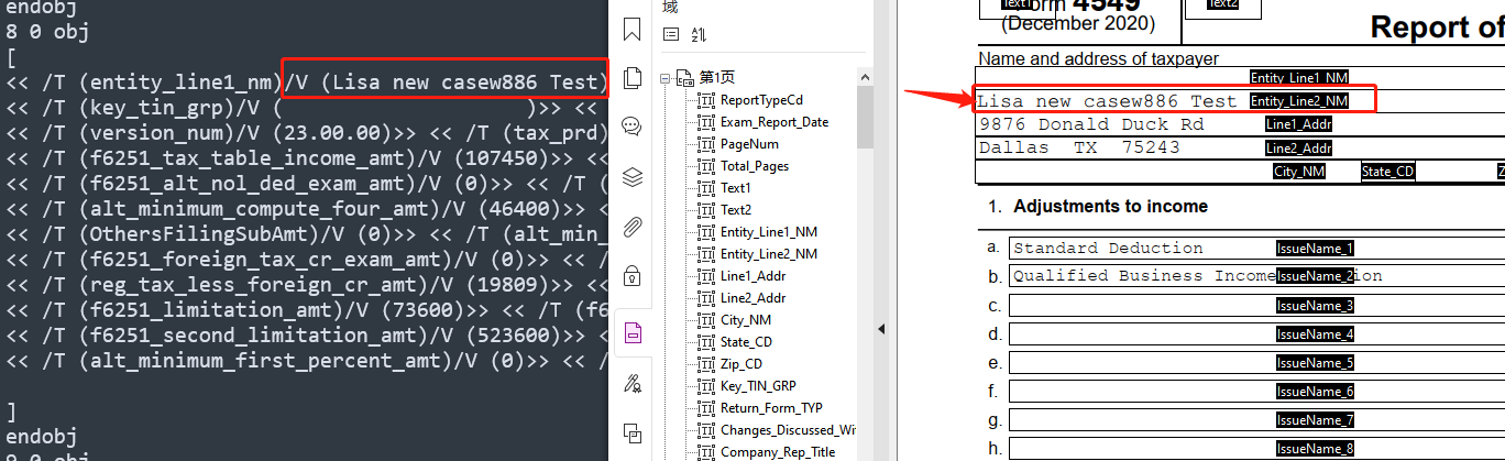 /V represents the text that the form needs to display, As follows: